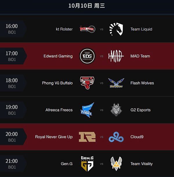 lolS8总决赛小组赛10月10日赛程 EDG vs MAD-太平洋电脑网