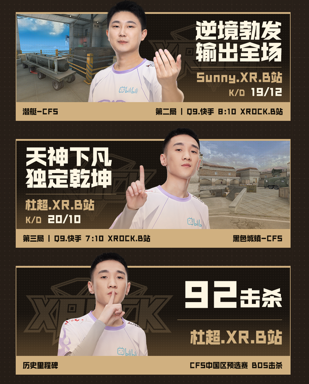 火线报道：三号种子XROCK.B站晋级之路：打破队史冲向巅峰 --穿越火线官方网站-腾讯游戏